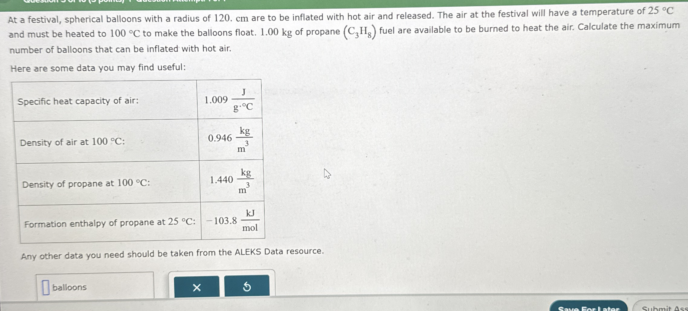 Solved At a festival, spherical balloons with a radius of | Chegg.com