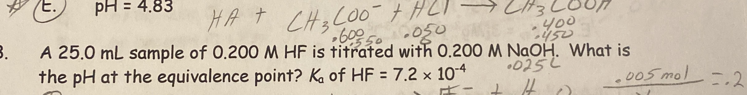 Solved A 25.0 ﻿mL sample of 0.200 ﻿M HF is titrated with | Chegg.com