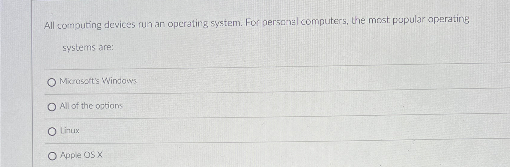 Solved All computing devices run an operating system. For | Chegg.com
