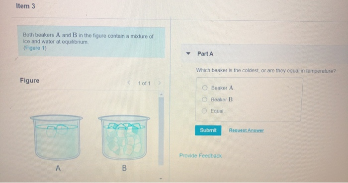 Solved Item 3 Both beakers A and B in the figure contain a | Chegg.com
