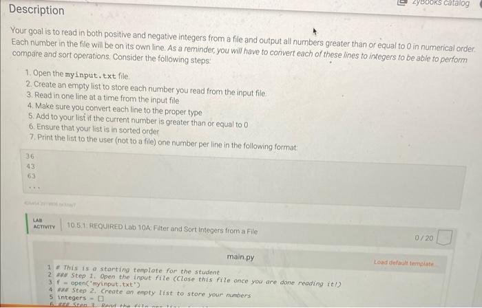 Solved Overview Be able to work with lists and numbers in | Chegg.com