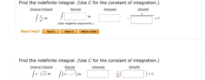 Solved Find the indefinite integral. (Use C for the constant | Chegg.com