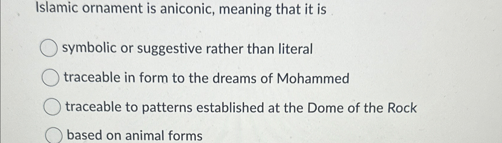 Solved Islamic ornament is aniconic, meaning that it | Chegg.com