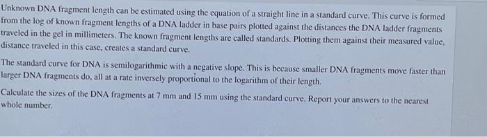 Solved Unknown DNA fragment length can be estimated using | Chegg.com