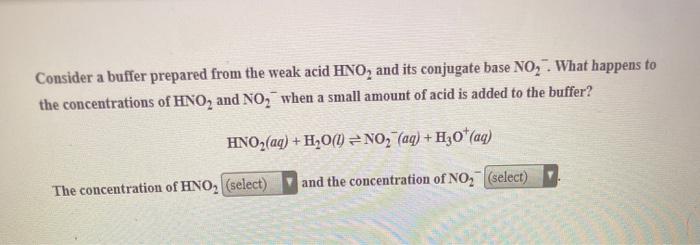 Solved Consider a buffer prepared from the weak acid HNO, | Chegg.com