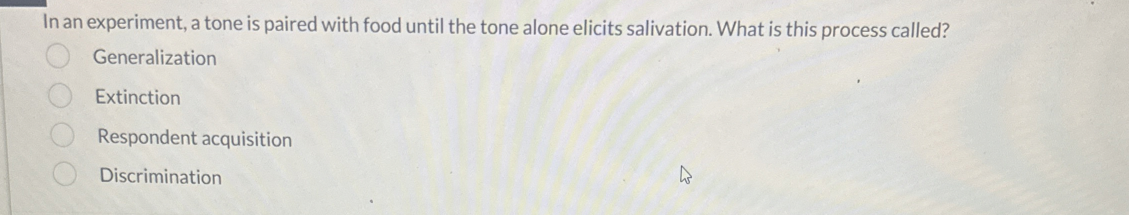 Solved In an experiment, a tone is paired with food until | Chegg.com