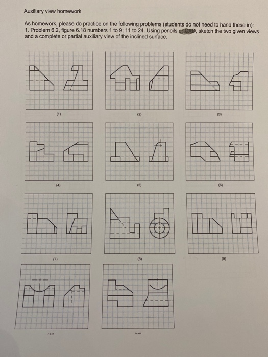 Solved Auxiliary view homework As homework, please do | Chegg.com