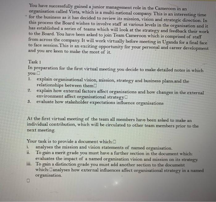 Solved you have successfully gained a junior management role | Chegg.com