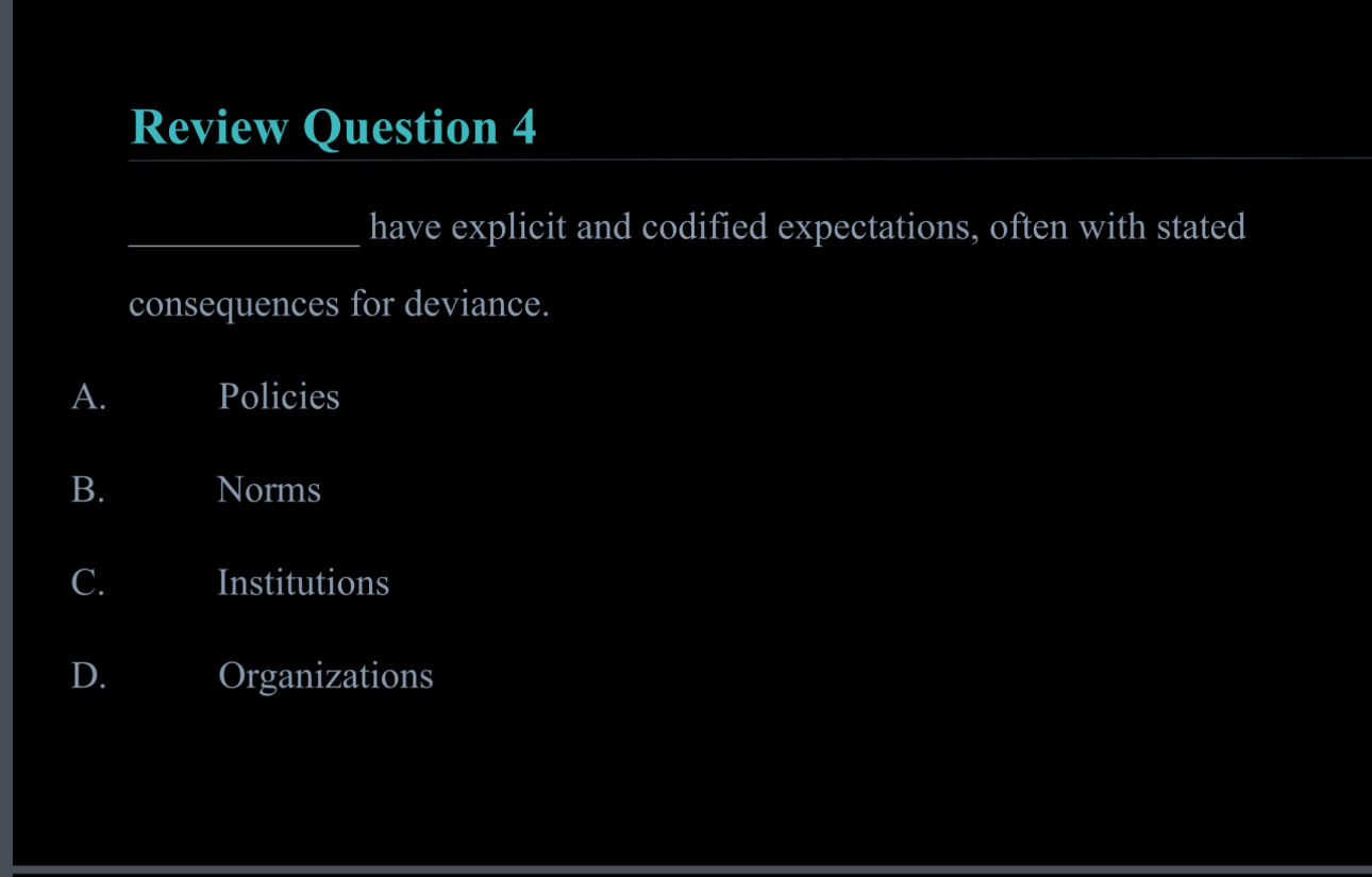 Solved Review Question 4have explicit and codified | Chegg.com