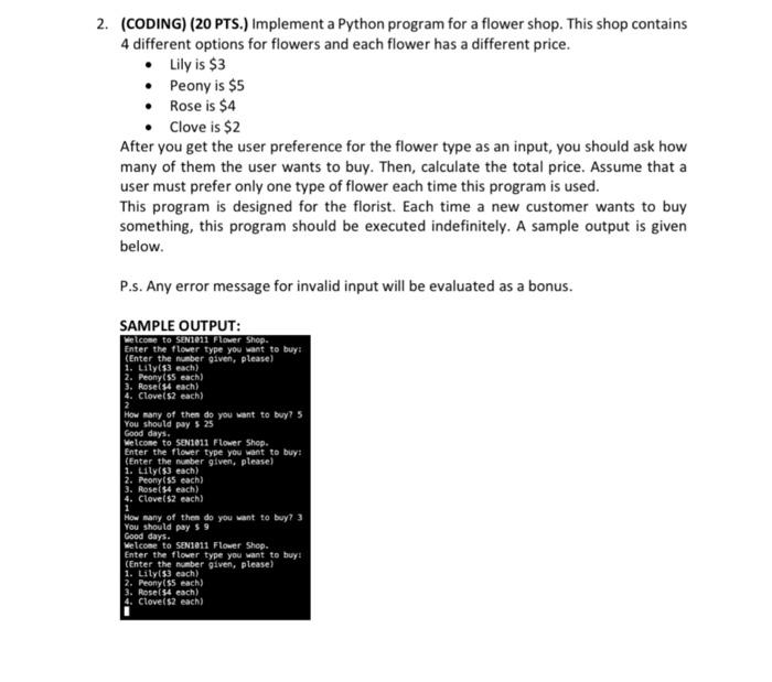 Solved Coding 20 Pts Implement A Python Program For A