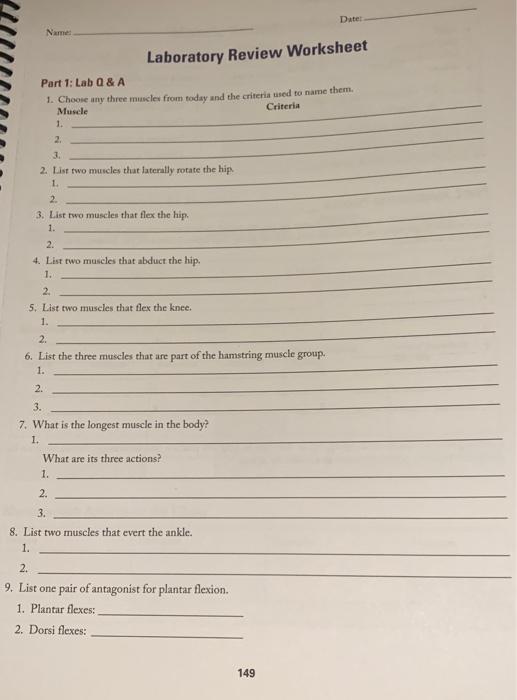 Solved Date! Name: Laboratory Review Worksheet Part 1: Lab Q | Chegg.com