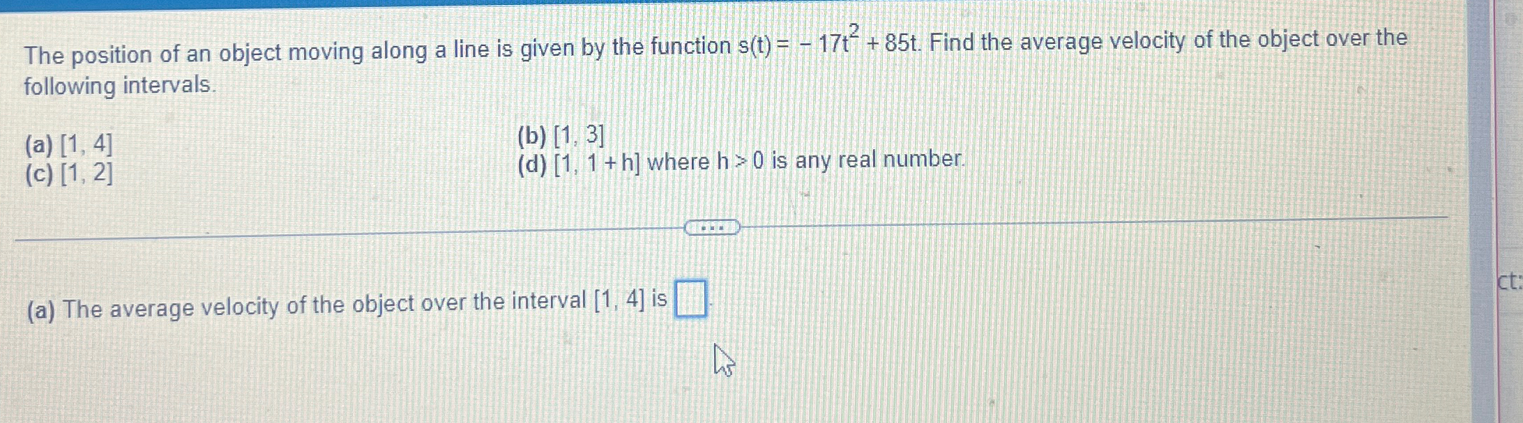 Solved The position of an object moving along a line is | Chegg.com