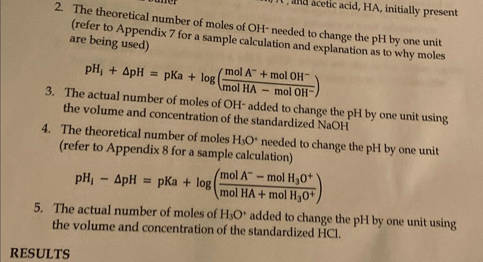 Solved (refer to Appendix 7 for of moles of OH^(-)needed to | Chegg.com