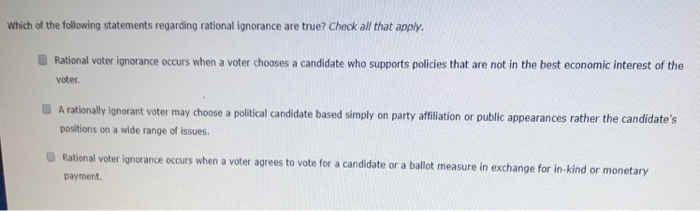 Solved Which of the following statements regarding rational | Chegg.com