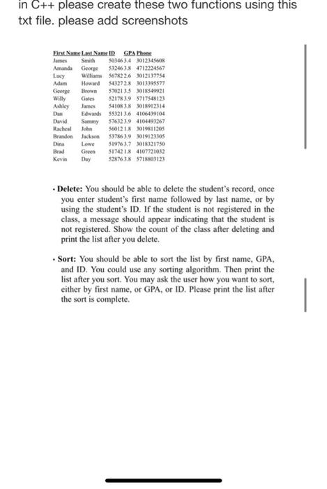 Solved in C++ please and please read what its asking and | Chegg.com