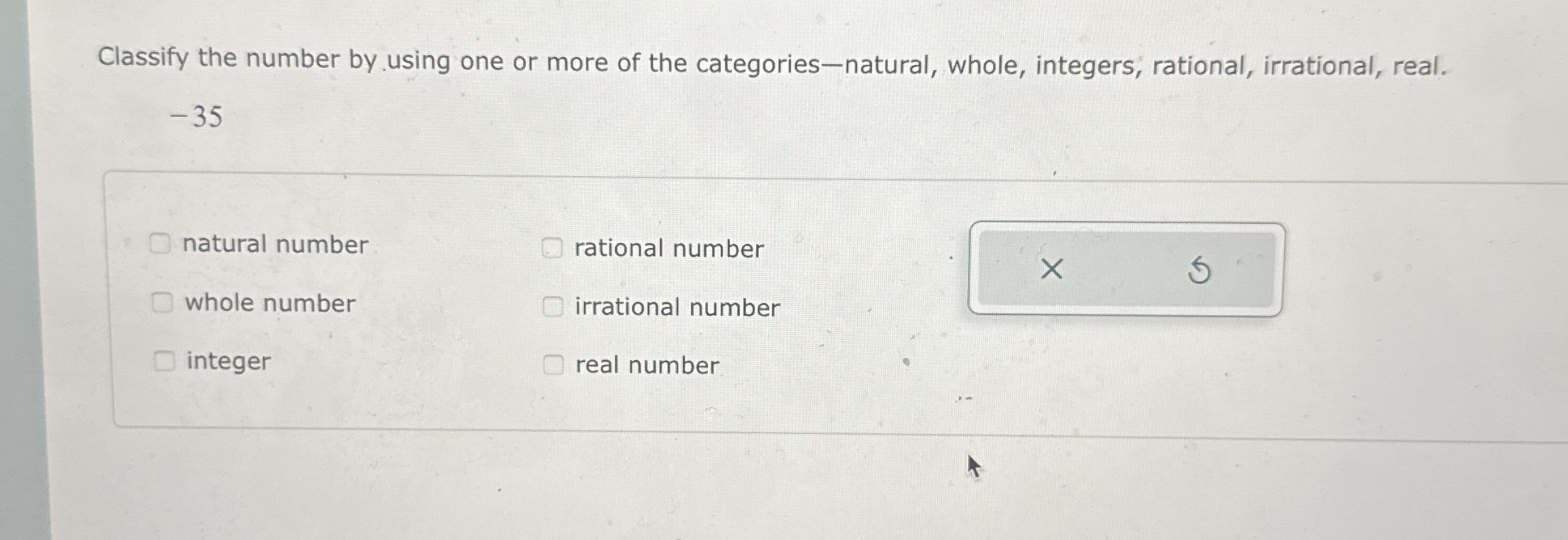 Solved Classify the number by using one or more of the | Chegg.com