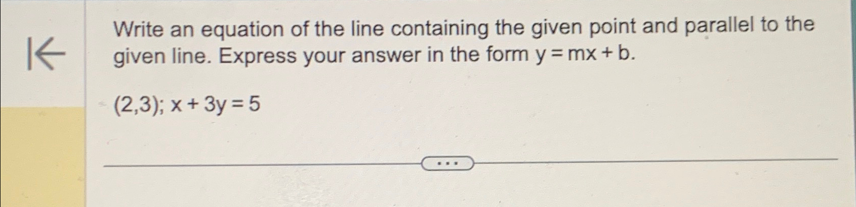 Solved Write an equation of the line containing the given | Chegg.com