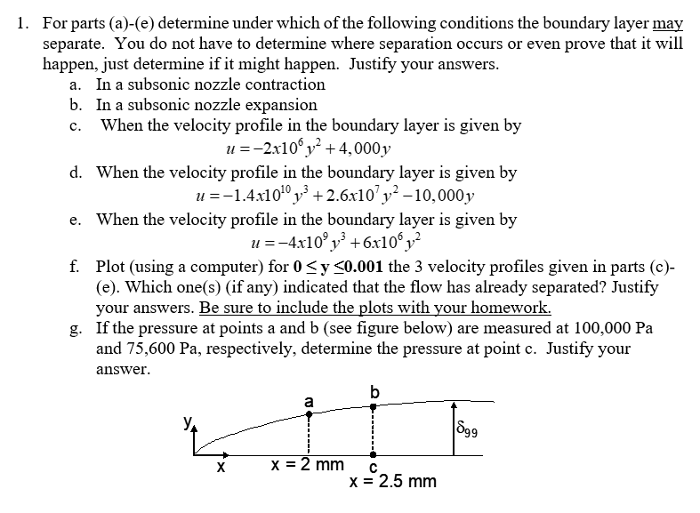 Solved For parts (a)-(e) ﻿determine under which of ﻿the | Chegg.com