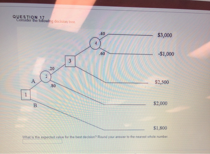 Solved QUESTION 17 Consider the following decision tree, | Chegg.com