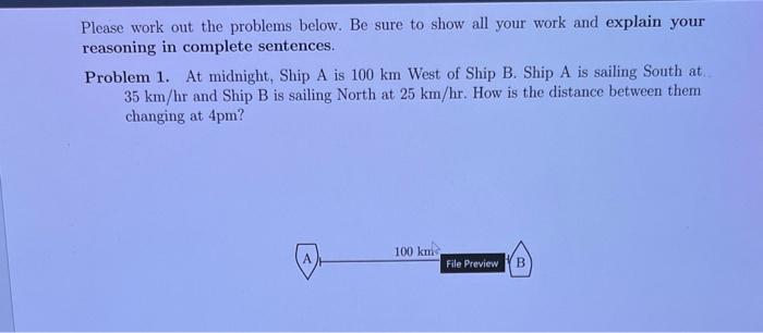 Solved Please work out the problems below. Be sure to show | Chegg.com