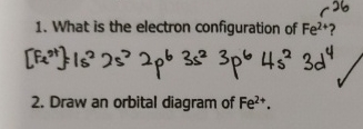 Solved What is the electron configuration of | Chegg.com