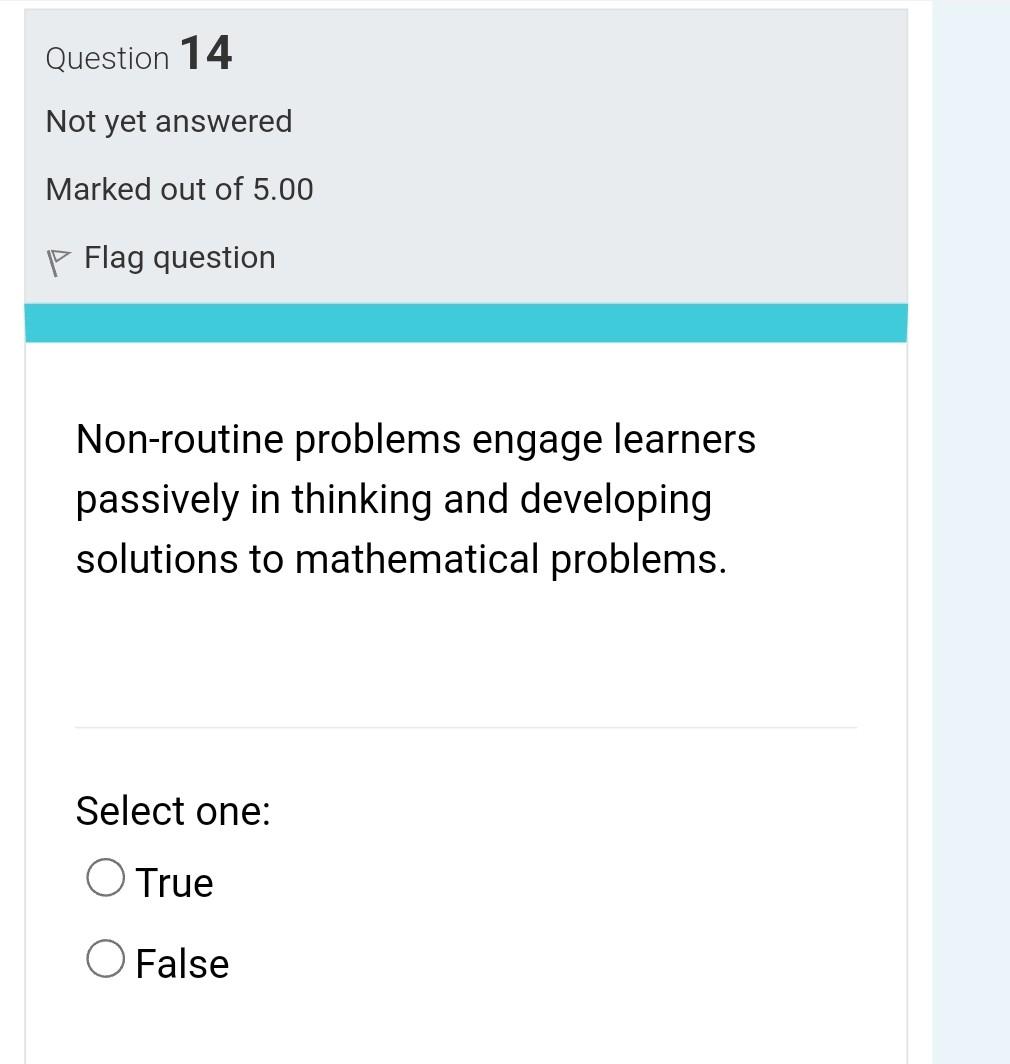 Solved Non-routine problems engage learners passively in | Chegg.com