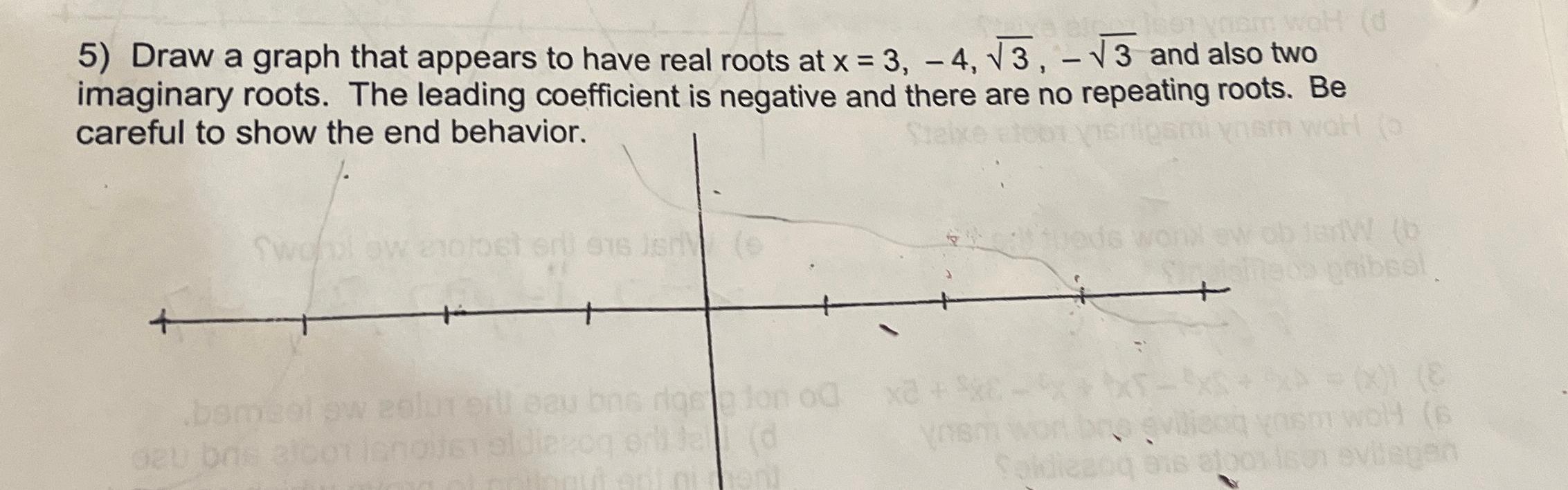 Solved Draw a graph that appears to have real roots at | Chegg.com