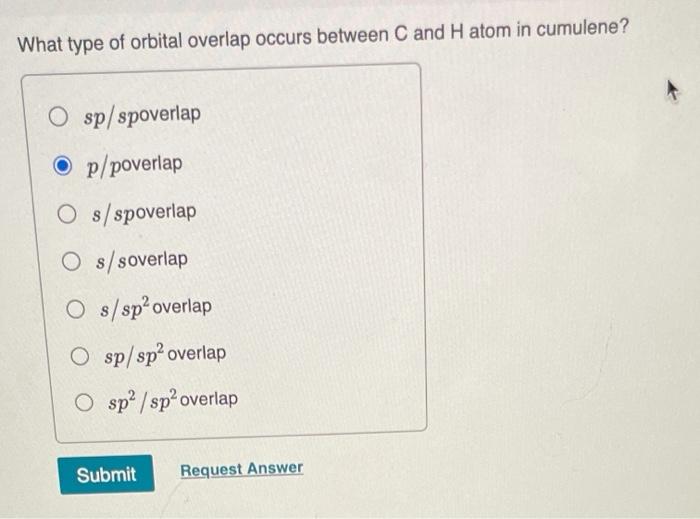 Solved What Types Of Orbital Overlap Occur Between The