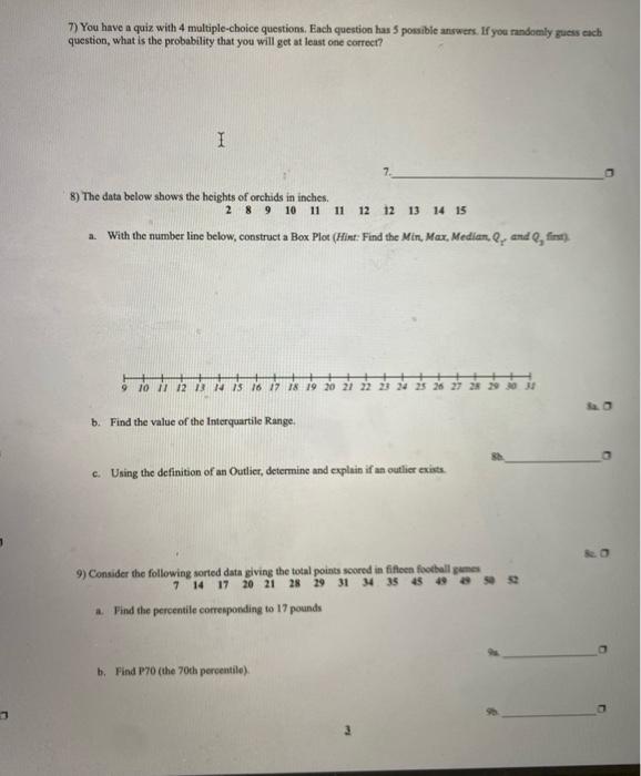 Solved 7) You have a quiz with 4 multiple-choice questions. | Chegg.com