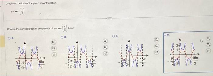 Solved Graph Two Periods Of The Given Secant Function