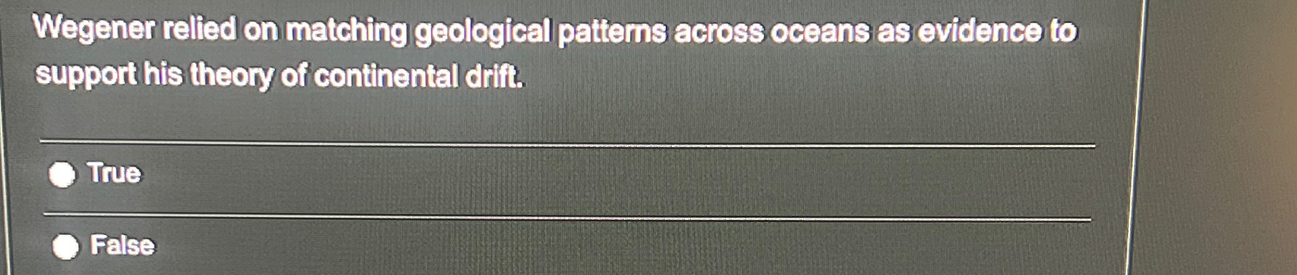 Solved Wegener relied on matching geological patterns across | Chegg.com
