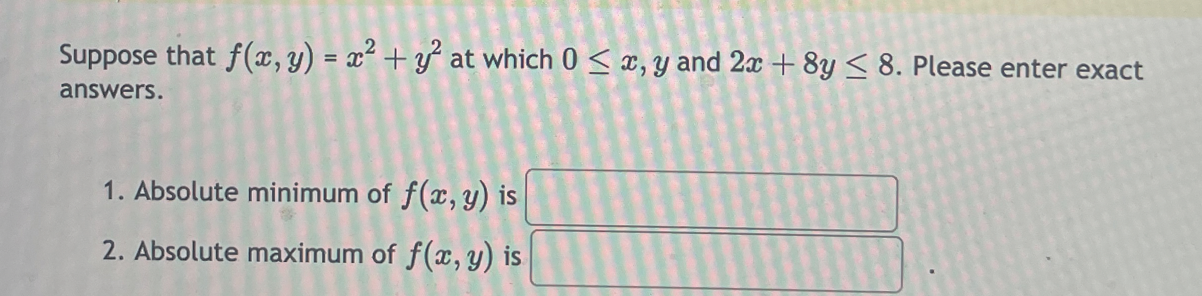 Solved Suppose That F X Y X2 Y2 ﻿at Which 0≤x Y ﻿and
