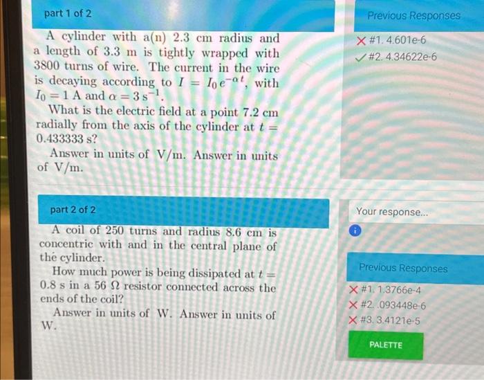 Solved I need help on just number 2. the last time I posted | Chegg.com