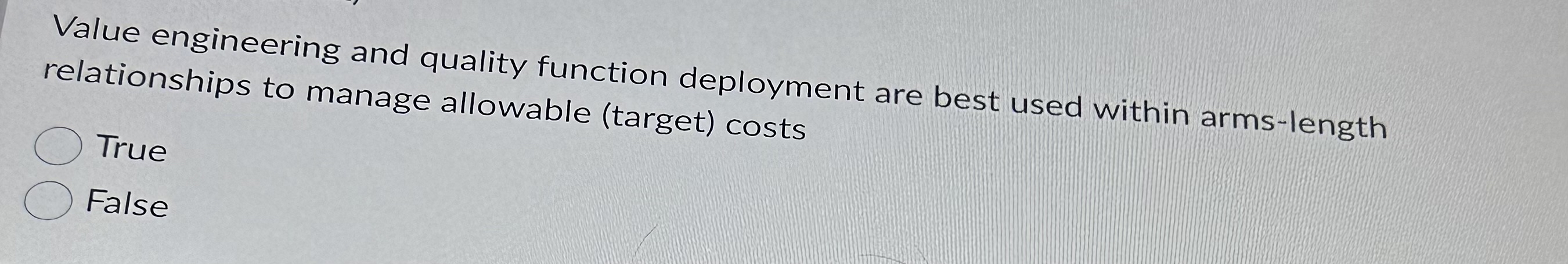 Solved Value engineering and quality function deployment are | Chegg.com