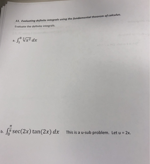 Solved 4. Evaluating definite integrals using the | Chegg.com