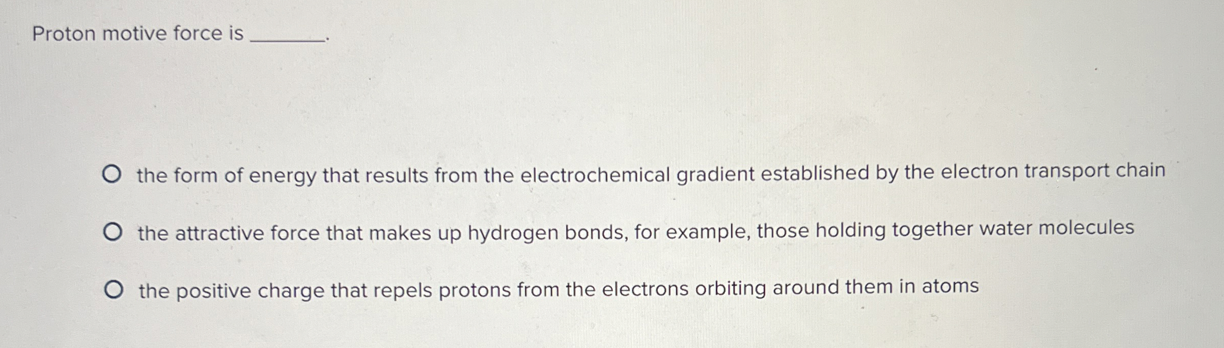 Solved Proton motive force is the form of energy that | Chegg.com