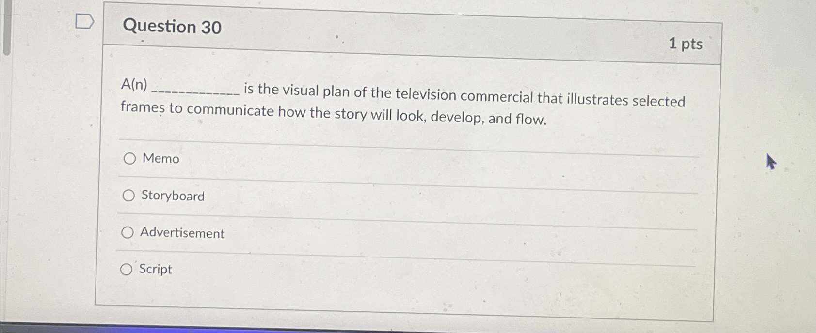 Solved Question 301ptsA(n) ﻿is the visual plan of the | Chegg.com