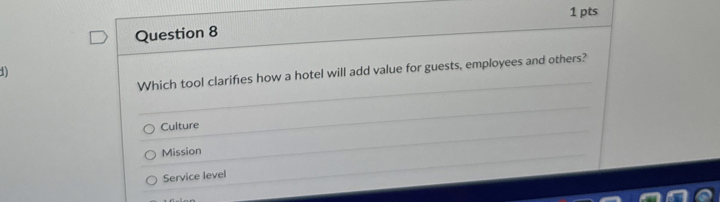 Solved Question 8Which tool clarifies how a hotel will add | Chegg.com