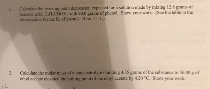 Solved Below is a table of Kb and Kf values for several | Chegg.com