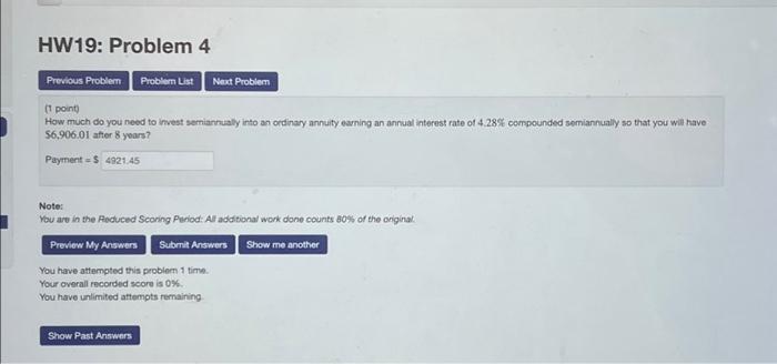 Solved HW19: Problem 4 Previous Problem Problem List Next | Chegg.com