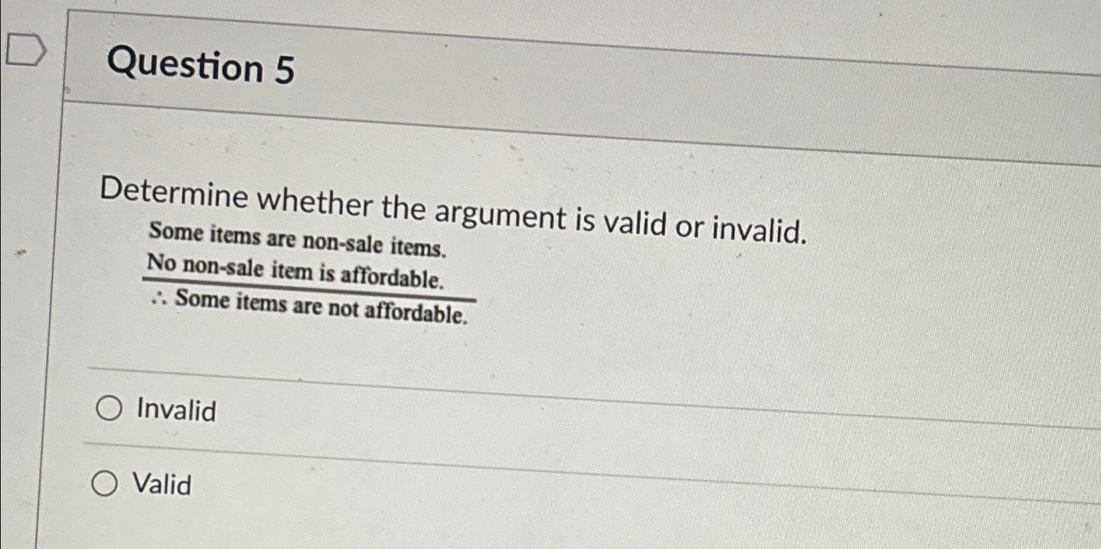 Solved Determine whether the argument is valid or | Chegg.com