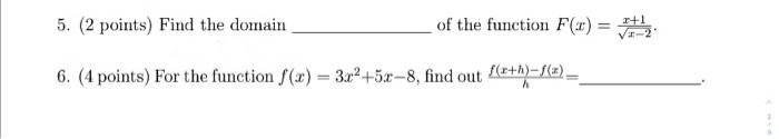 Solved 5. ( 2 points) Find the domain of the function | Chegg.com
