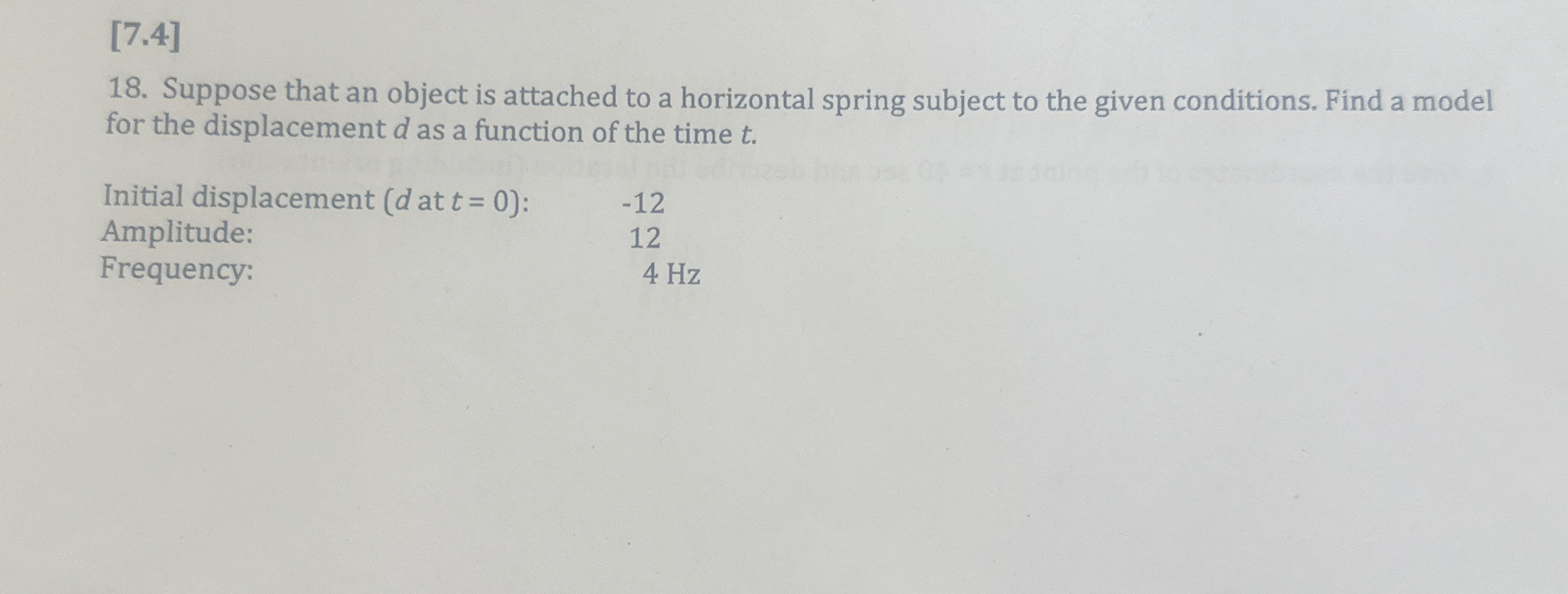 Solved [7.4]18. ﻿Suppose that an object is attached to a | Chegg.com