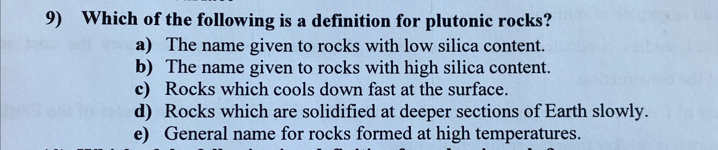 Solved Which of the following is a definition for plutonic | Chegg.com