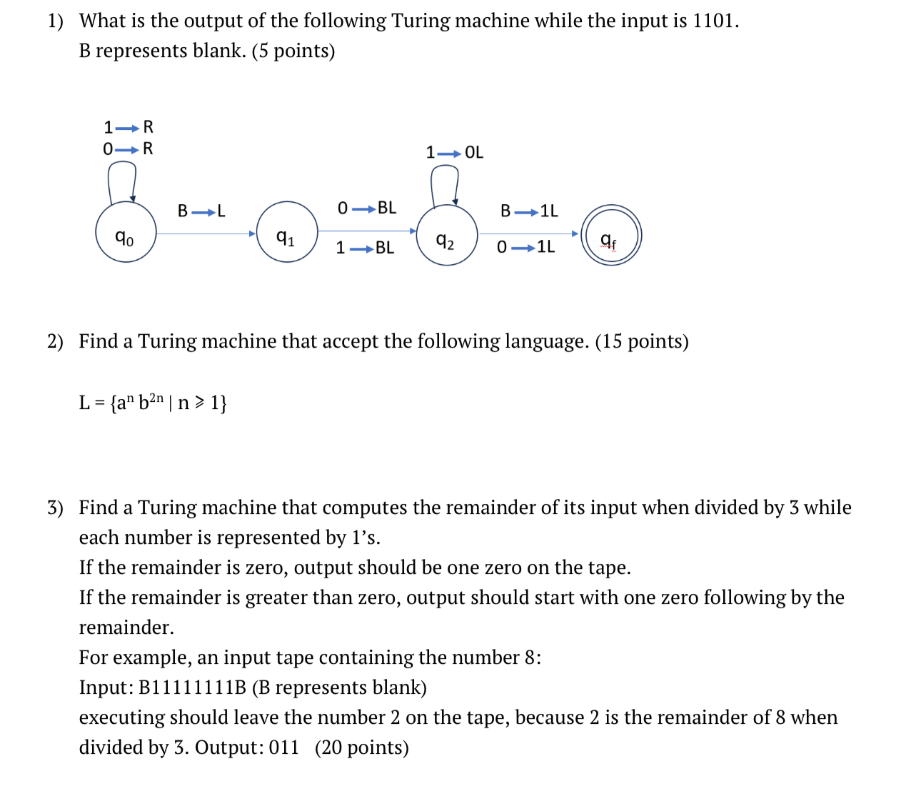 Solved What is the output of the following Turing machine | Chegg.com