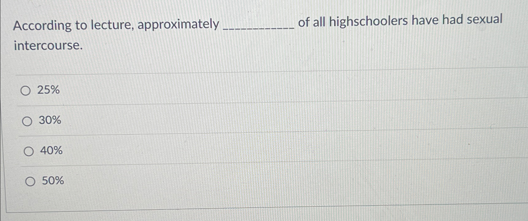 Solved According to lecture, approximately of all | Chegg.com