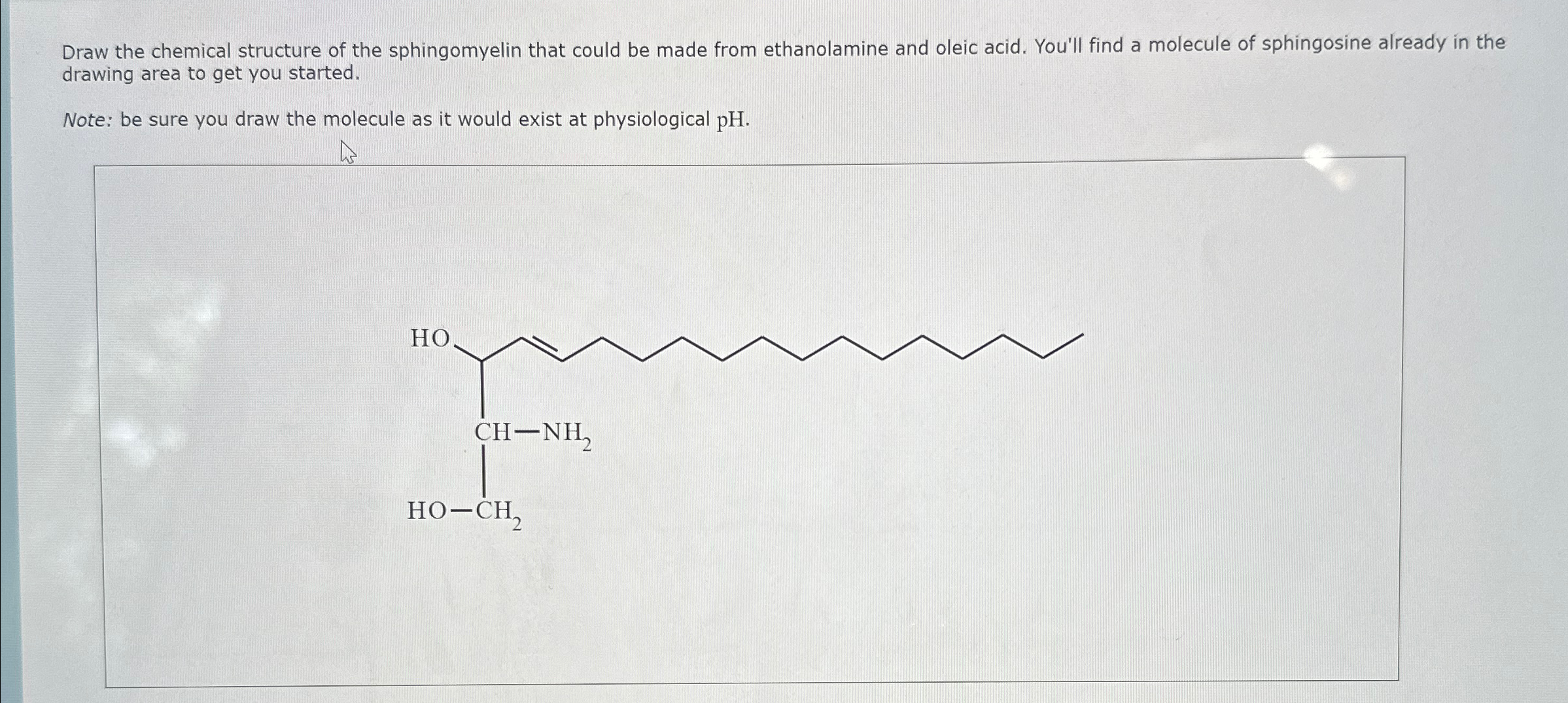 Solved Draw the chemical structure of the sphingomyelin that | Chegg.com