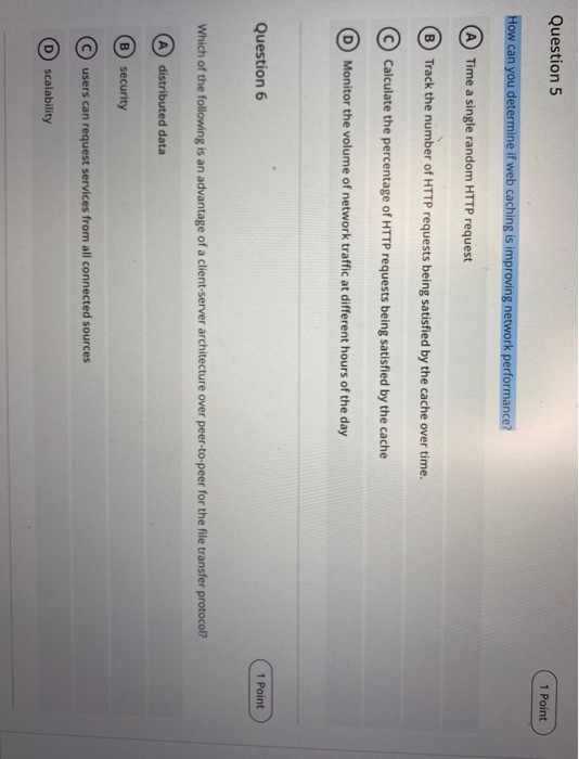 Solved Question 2 1 Point HTTP is a push protocol and SMTP | Chegg.com