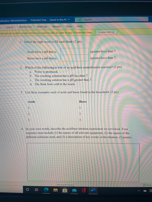 Solved Edification Worksheetdocx - Protected View - Saved to | Chegg.com