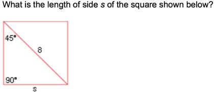 Solved What is the length of side s of the square shown | Chegg.com